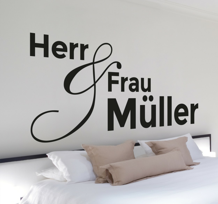Personalisierbares Wandtattoo Herr & Frau - TenStickers