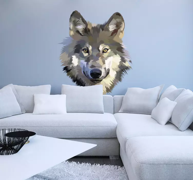 Wolf Vintage Wildtier Wandtattoo - TenStickers